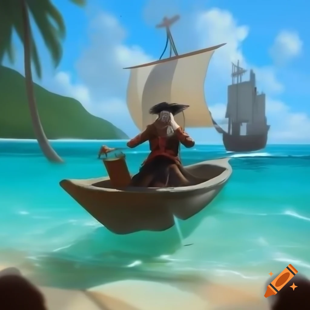 17th century priest with phantom mask and faceless pirate captain on ...