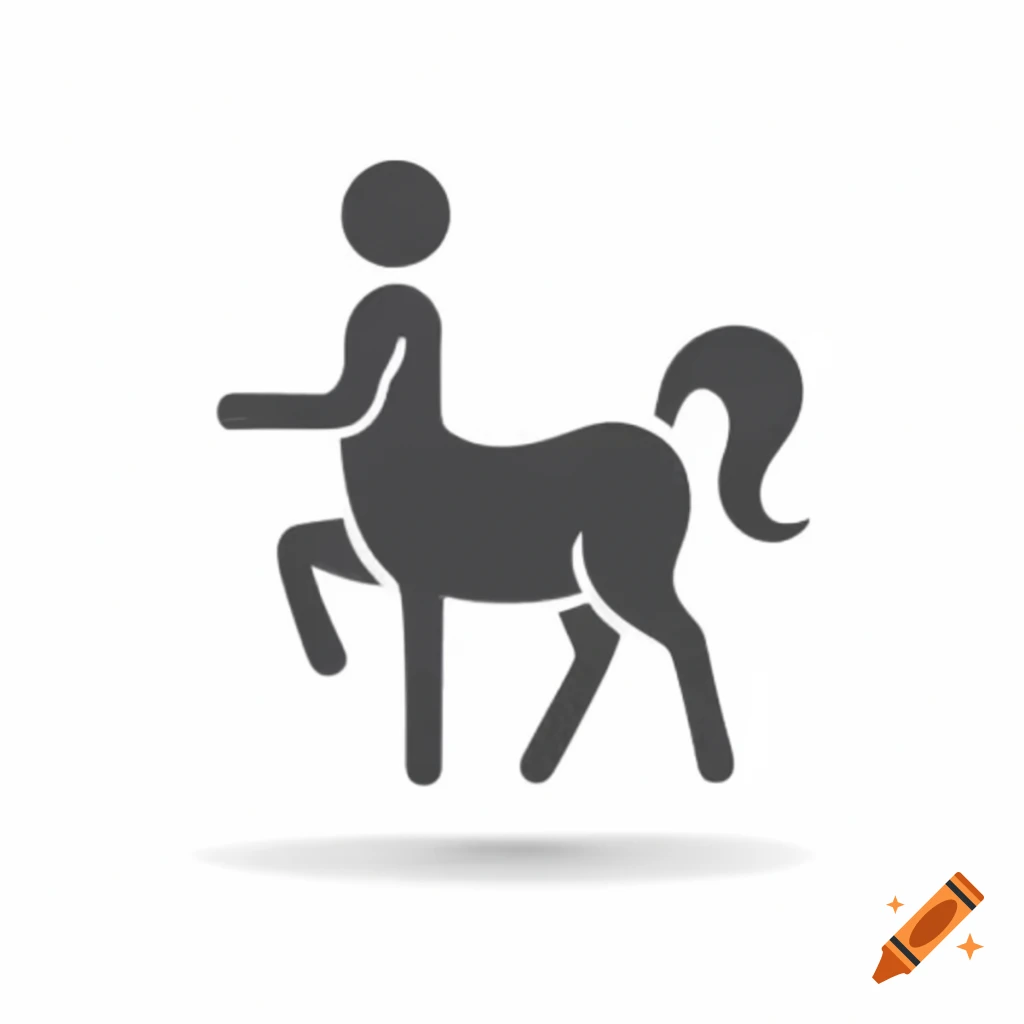 Simple monochrome centaur icon on Craiyon