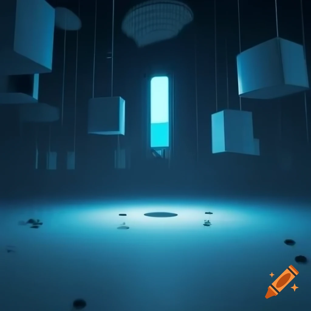 Surreal minimalist low-poly level inspired by roblox representing ...