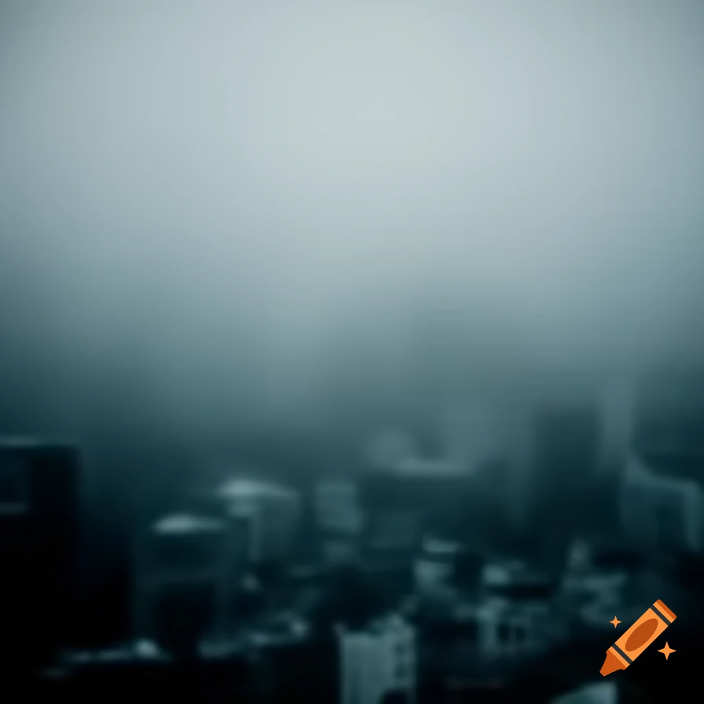 City covered in fog creating a mysterious atmosphere on Craiyon
