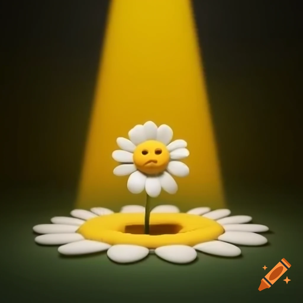 Cheerful chamomile flower with sunny smile and logo design for ...