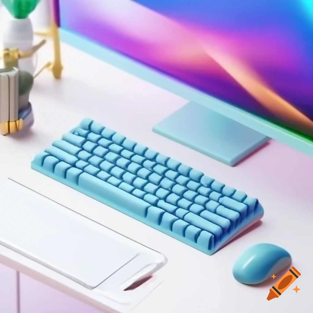 Ultra-slim wireless keyboard and ergonomic mouse on modern desk with ...