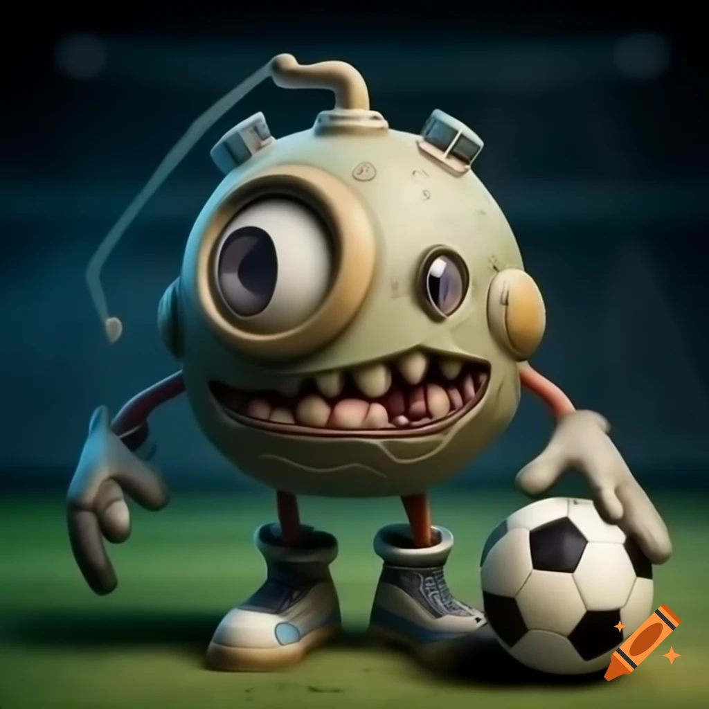 Cartoon time bomb character with cheeky grin in argentina soccer ...