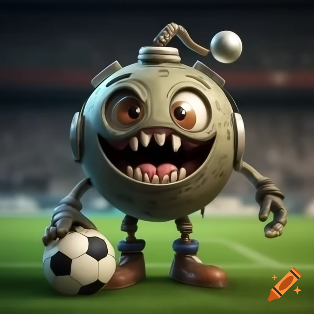 Cartoon time bomb character with cheeky grin in Argentina soccer ...