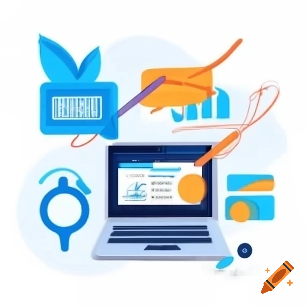 Vector illustration of web developer working on laptop with dynamic web ...