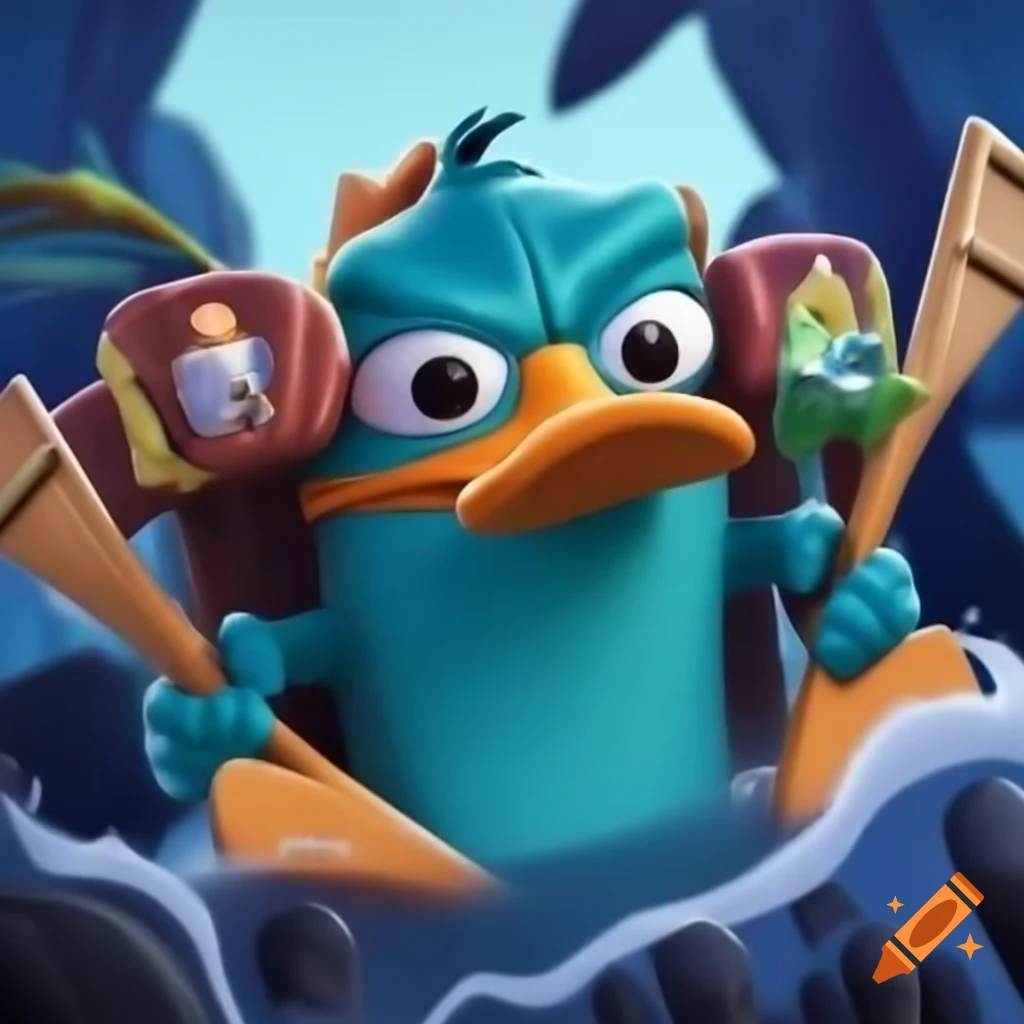 Perry the Platypus embarking on a thrilling adventure on Craiyon