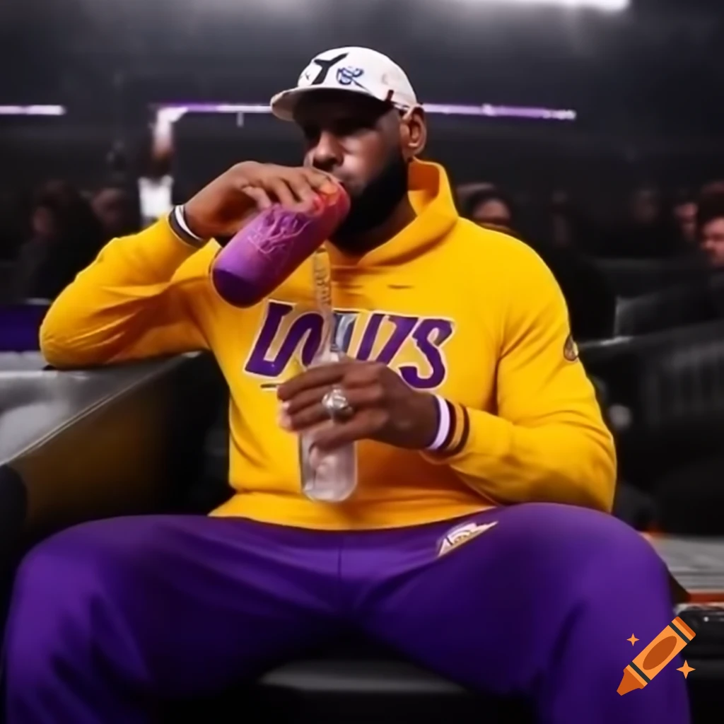LeBron James enjoying a yellow and purple drink named 'The King's Drink ...