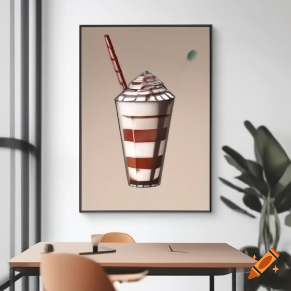 Retro milkshake wall art printable download for home decor on Craiyon