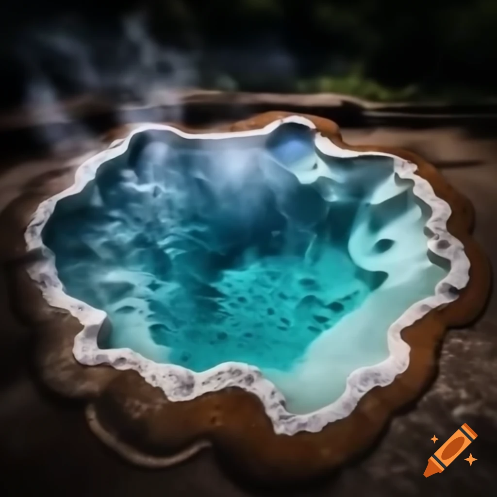 Mineral hot water bath, soothing relaxation experience on Craiyon