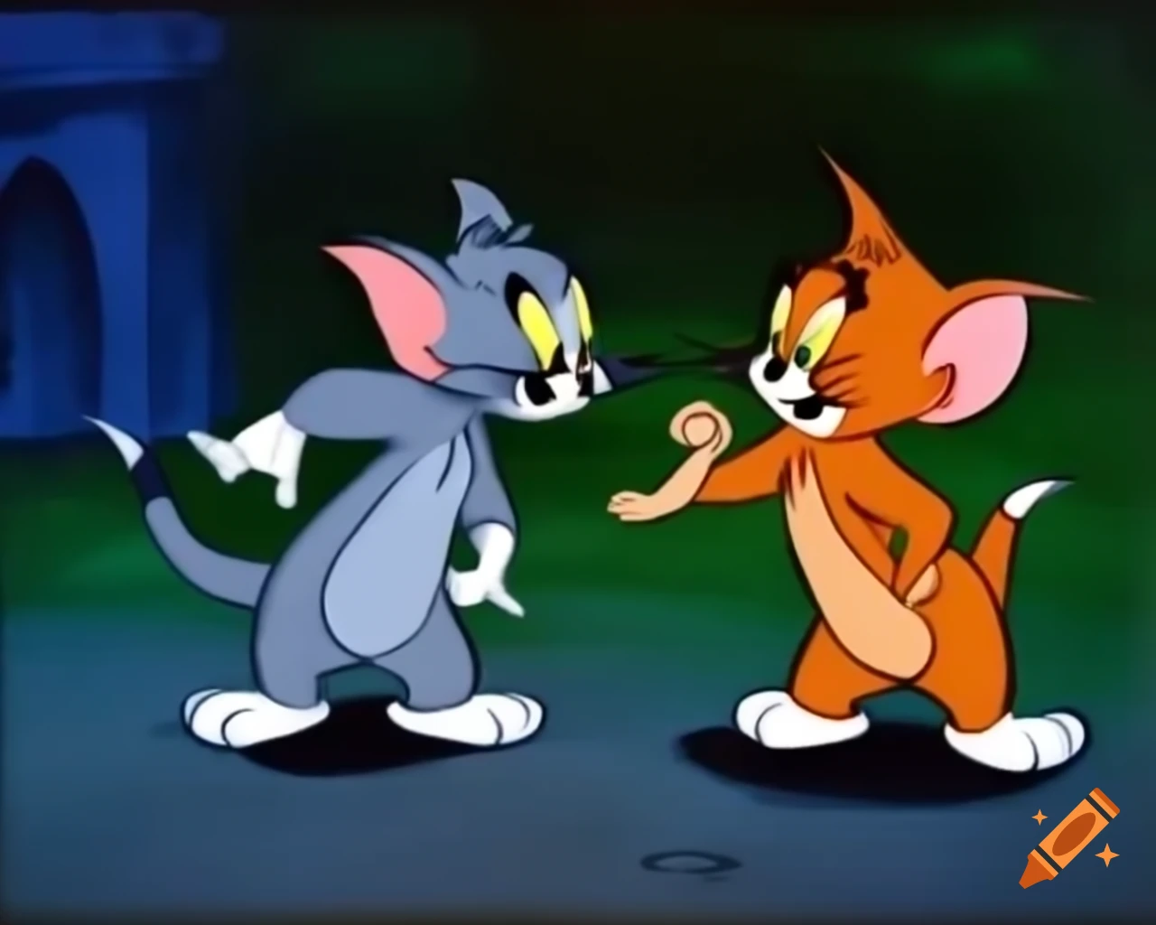 Classic rivalry between Tom the cat and Jerry the mouse in animated ...
