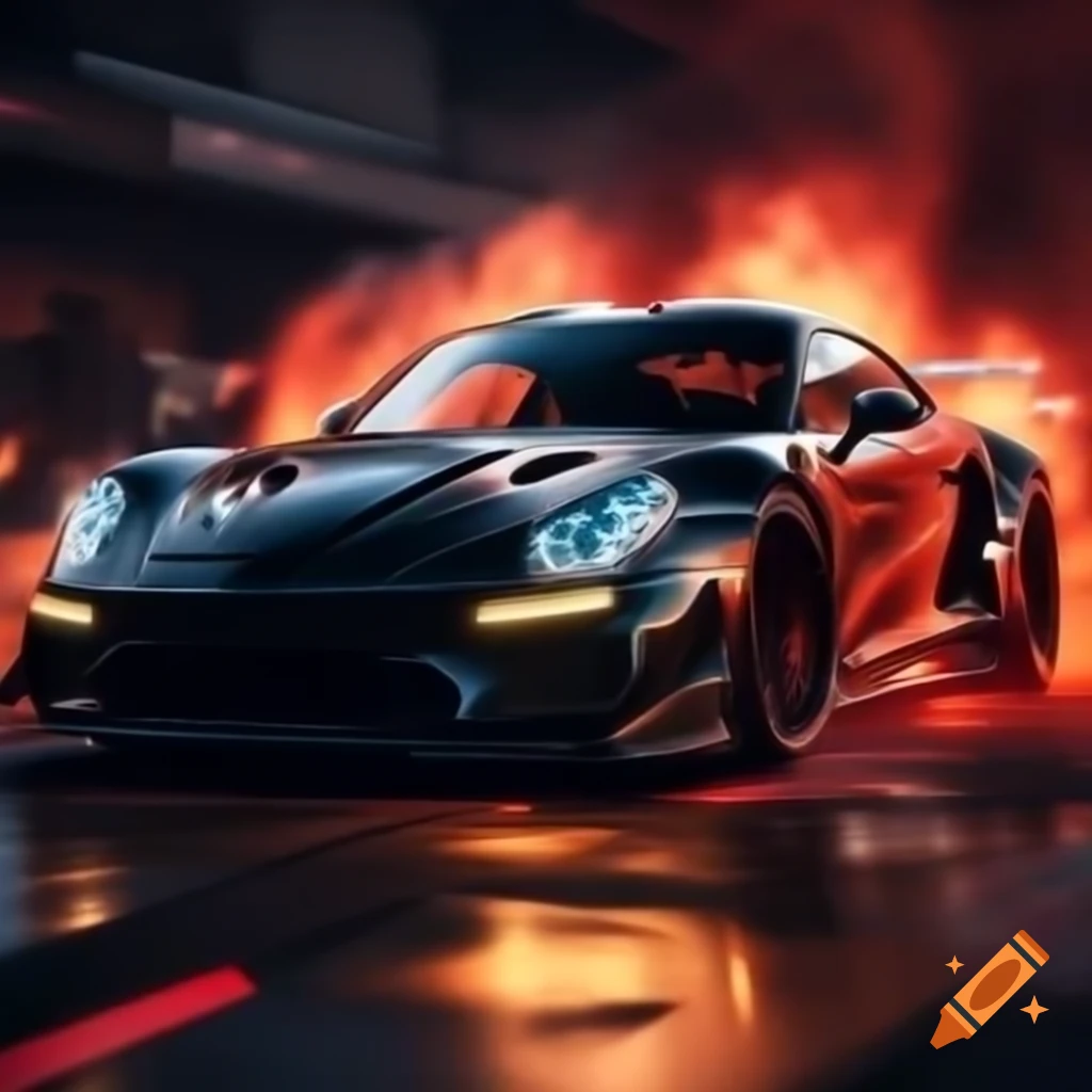 Sleek black 10F car with red neons featured in FiveM Poster ...