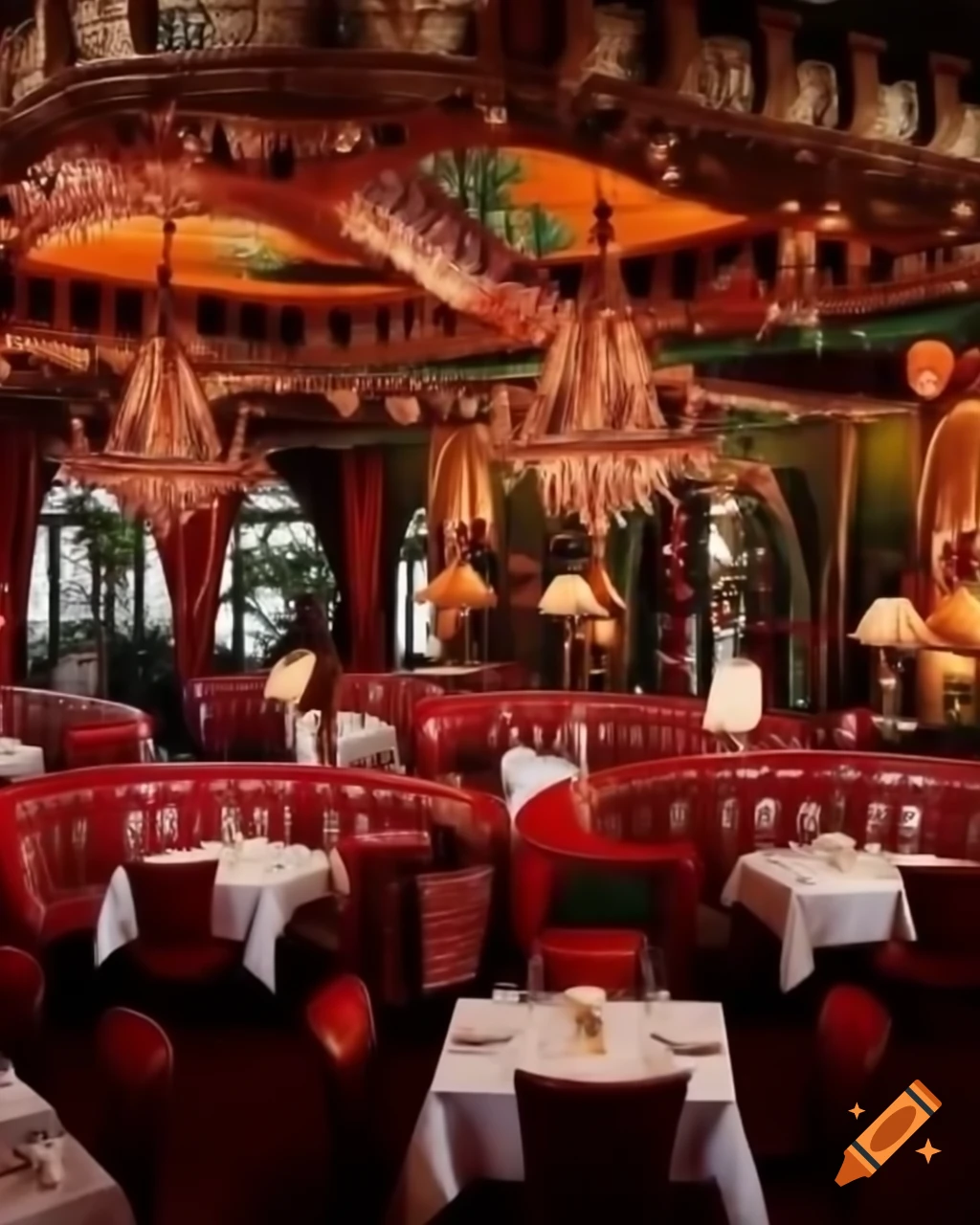 Elegant restaurant setting for business gathering on Craiyon