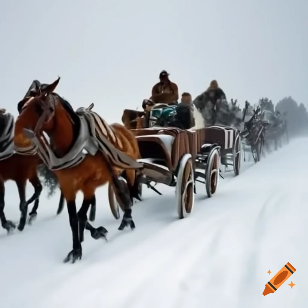 Cherokee indians on the trail of tears in the snow, 1840's cavalry and ...
