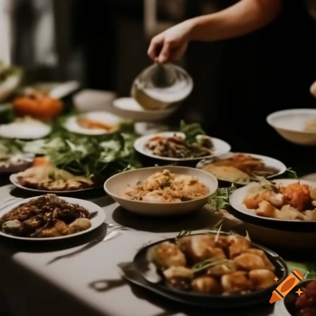 Catering setup featuring delicious food and elegant presentation on Craiyon