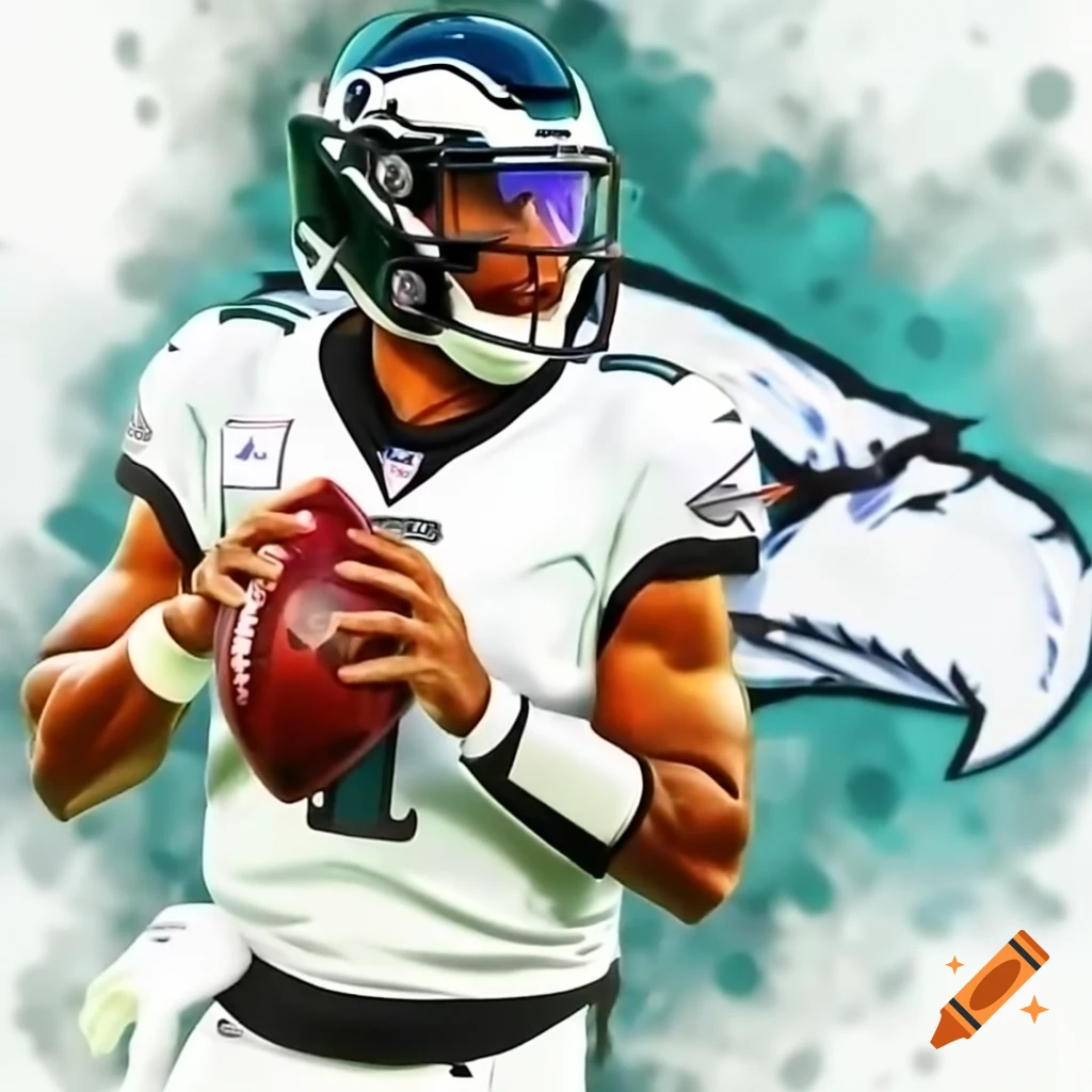 Philadelphia eagles quarterback jalen hurts on Craiyon