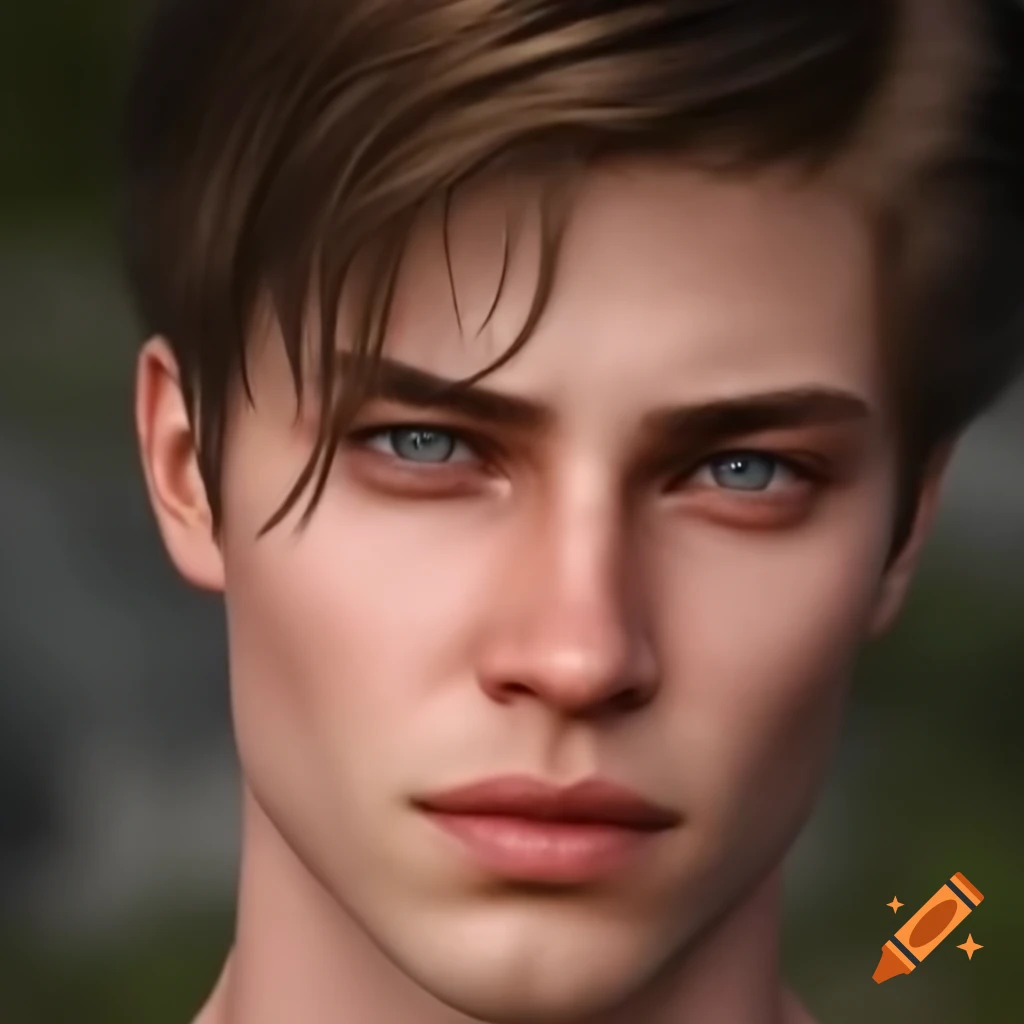 Young man with tousled light brown hair and athletic build on Craiyon