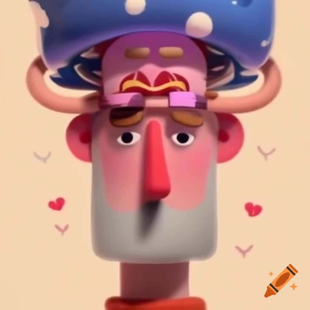 Whimsical drawing of a guy expressing reluctance to wear hats on Craiyon