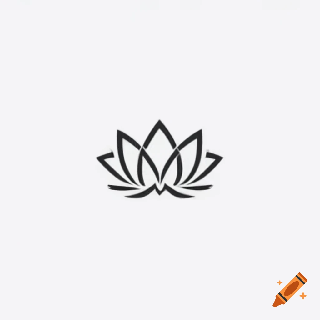 Six-petal geometric lotus logo symbolizing serenity and balance on Craiyon