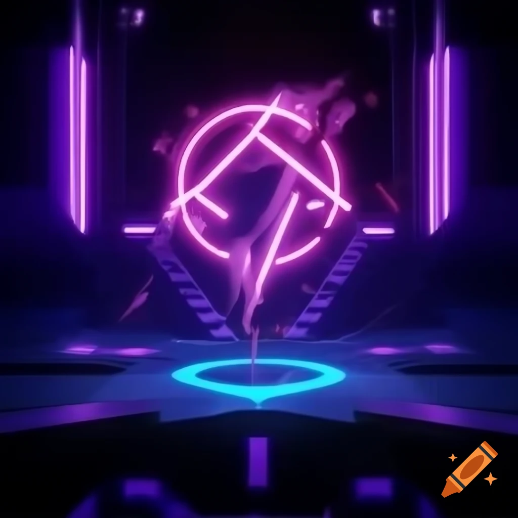 Futuristic neon logo of Game Boom with vibrant energy on dark carbon ...