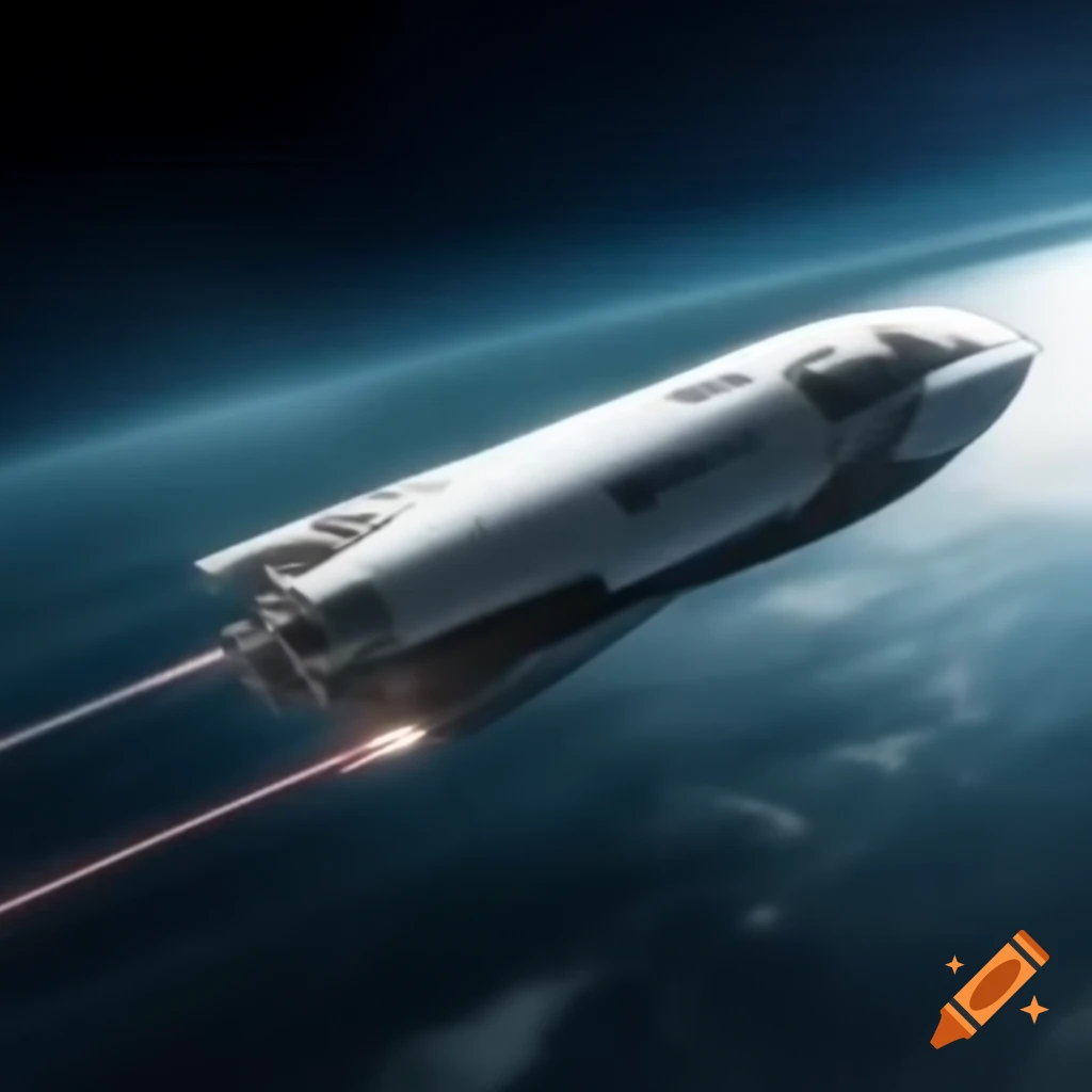 Futuristic spaceship traveling at near light speed on Craiyon