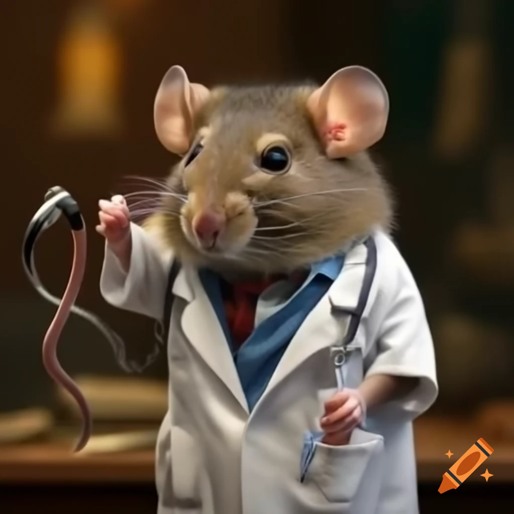 Mouse dressed as a doctor on Craiyon