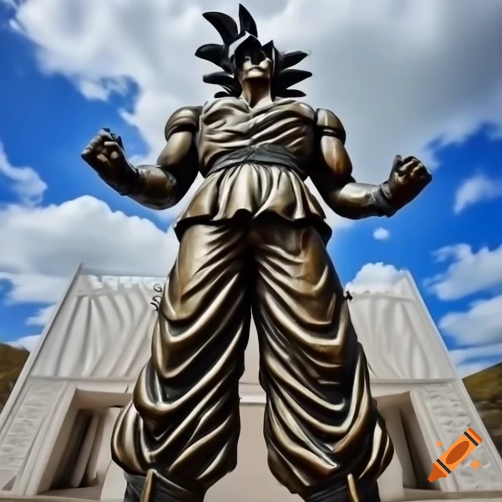 Giant bronze statue of son goku on Craiyon