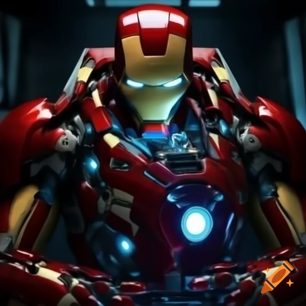 Iron man character inside robotic suit on Craiyon