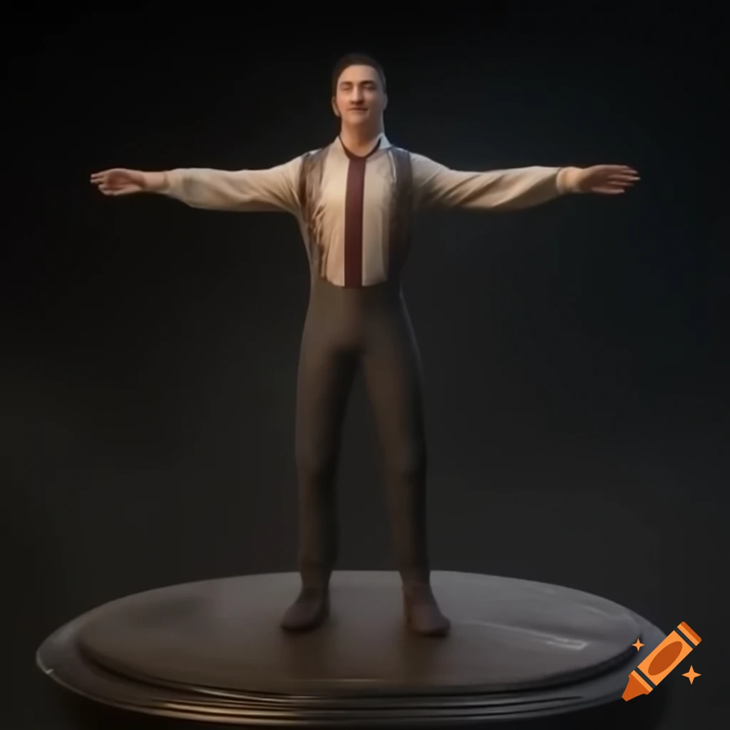 Lifelike video game character striking a dramatic pose on Craiyon