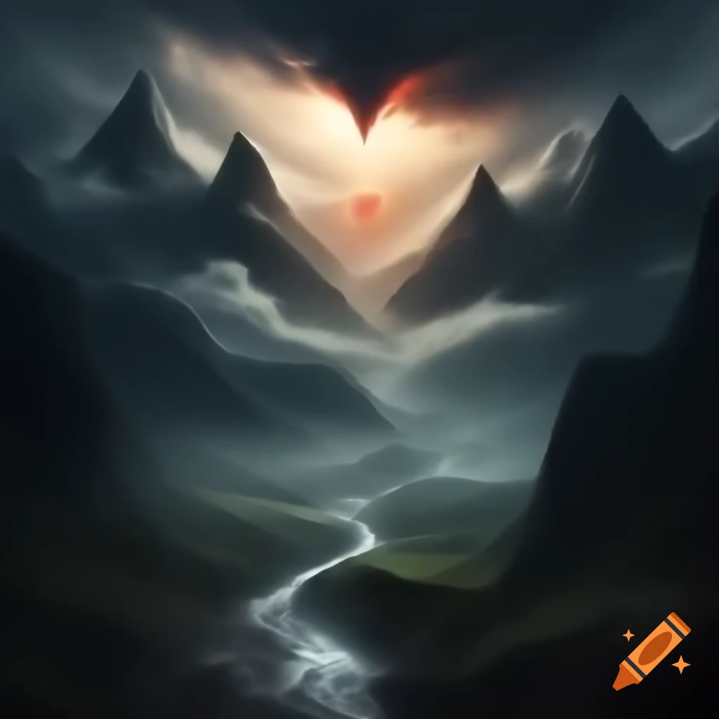 Mysterious Storm Valley in mountain range with ominous atmosphere on ...