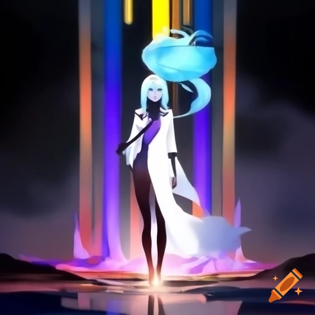 Reigar figure with starlight luminescence and flowing hair on Craiyon