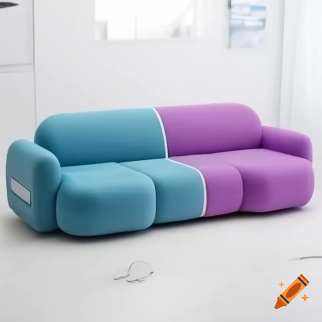 Smart sofa featuring interactive upholstery design on Craiyon