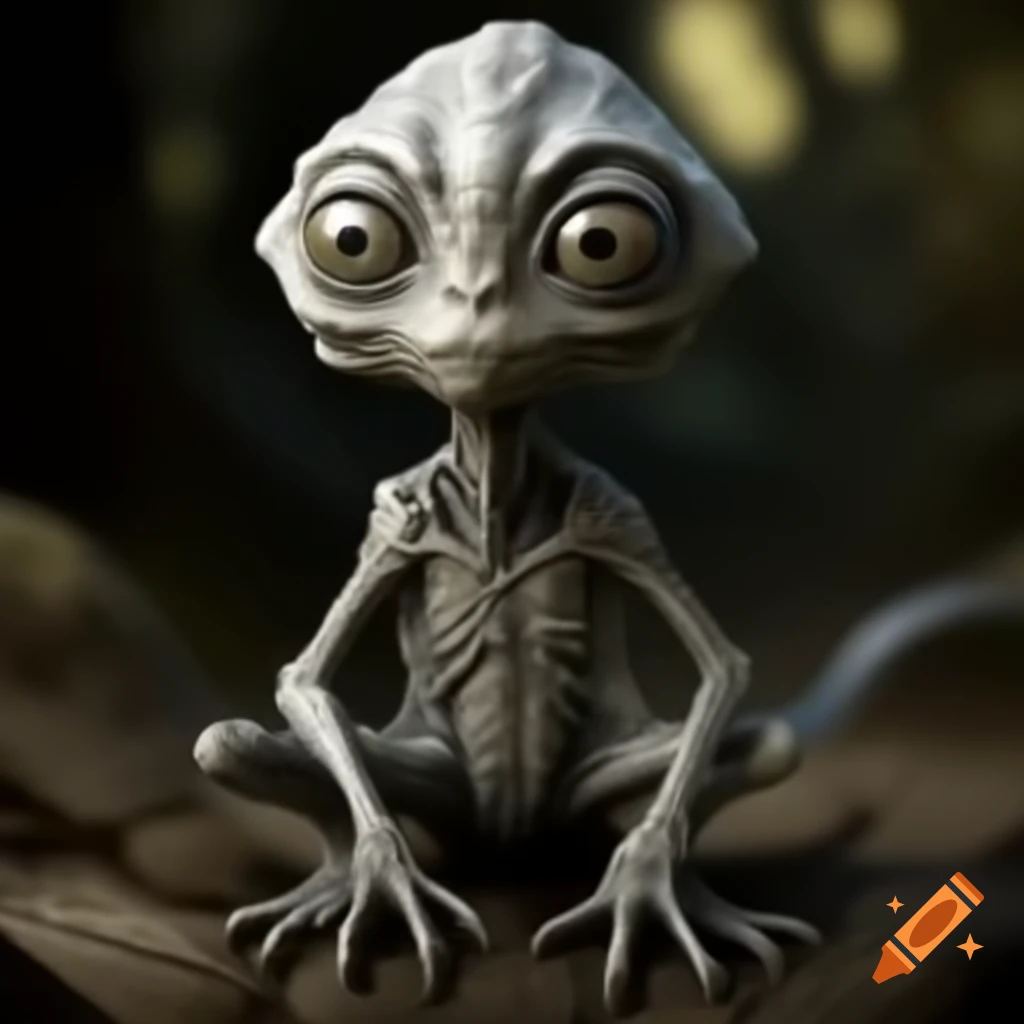 Gray alien figure on Craiyon