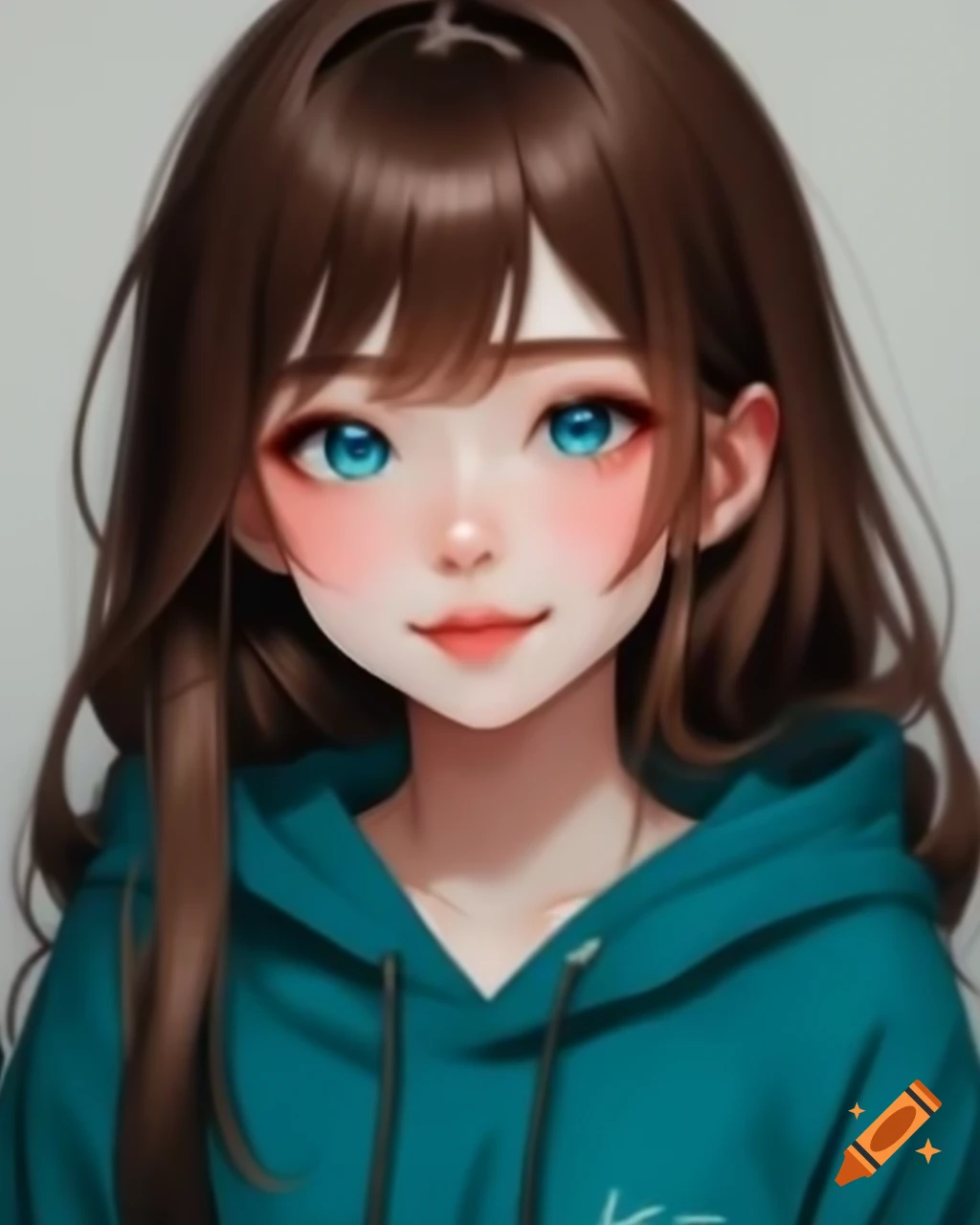 Detailed anime portrait of a 20-year-old female character with long ...