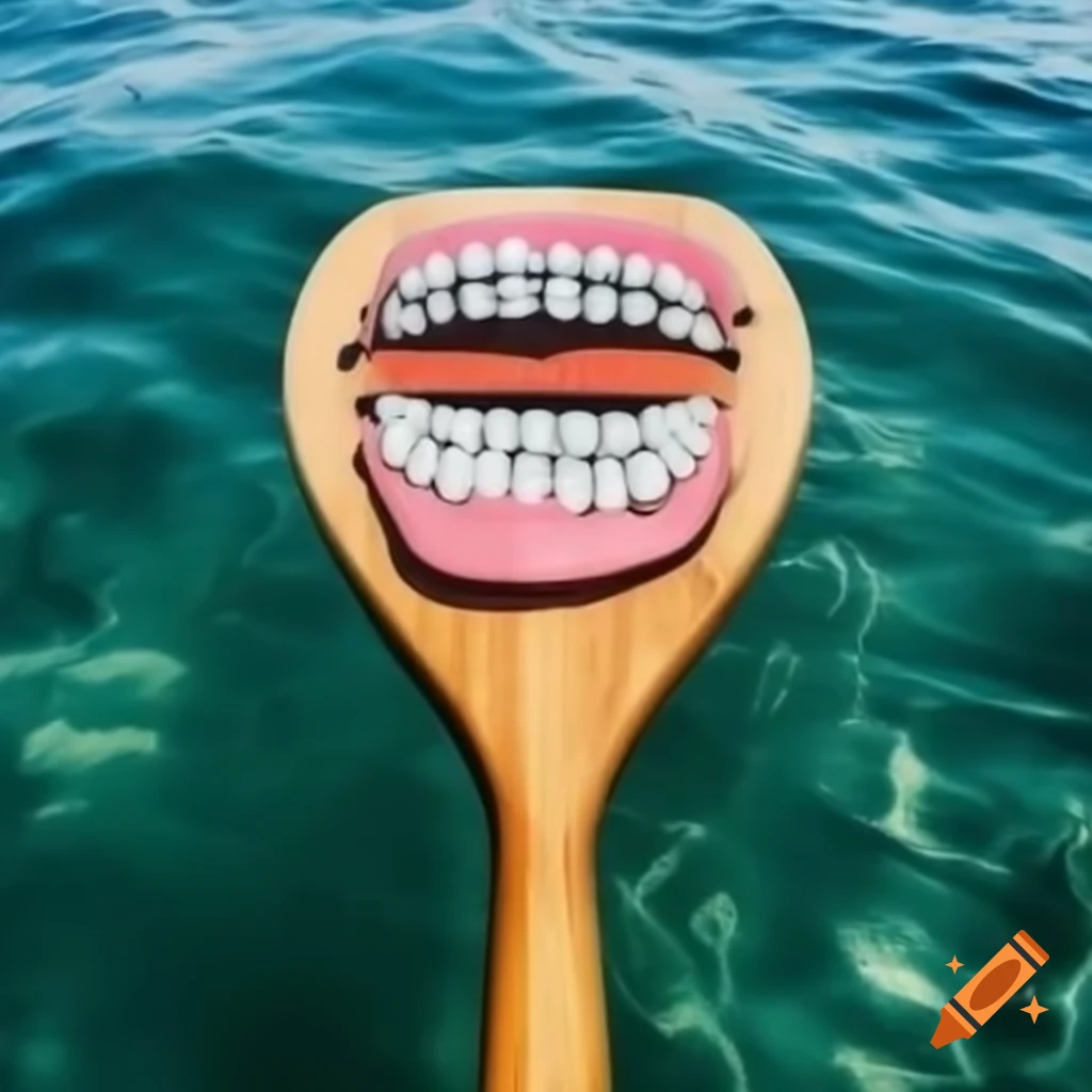 Wooden paddle with distinct teeth design on Craiyon