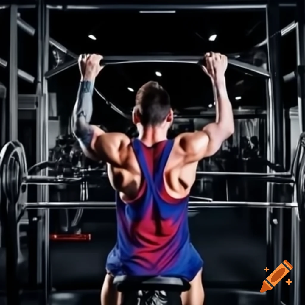 Lionel messi lifting 200kg in a gym on Craiyon