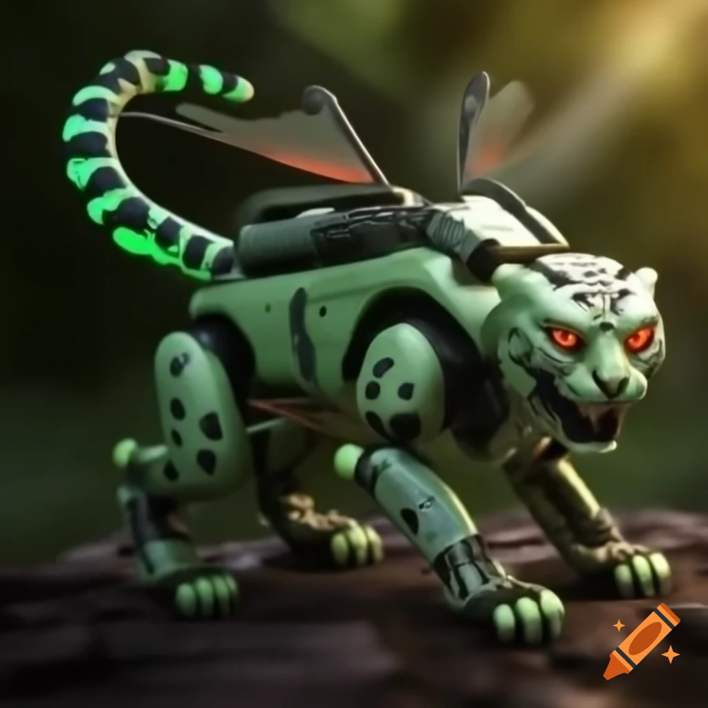 Zoobot inspired by leopard with flexible body and butterfly wings on ...
