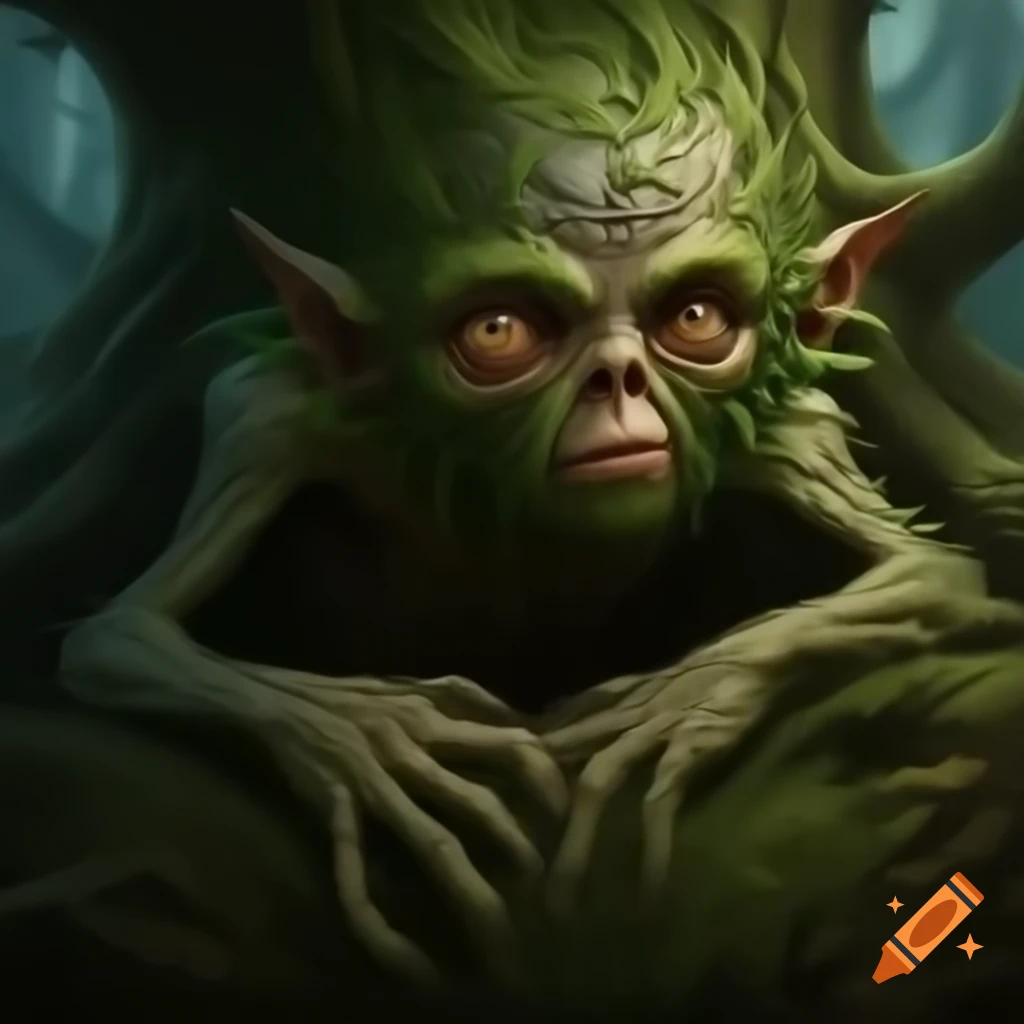 Humanoid tree creature from medieval fantasy on Craiyon