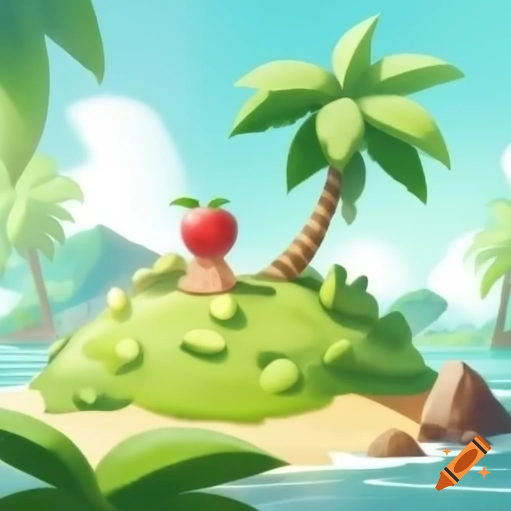 Temptation island featuring apple tree instead of coconut tree on Craiyon