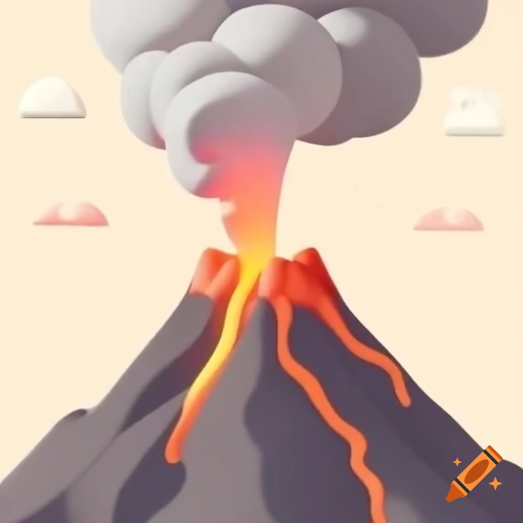 Aesthetic design of an erupting volcano on Craiyon