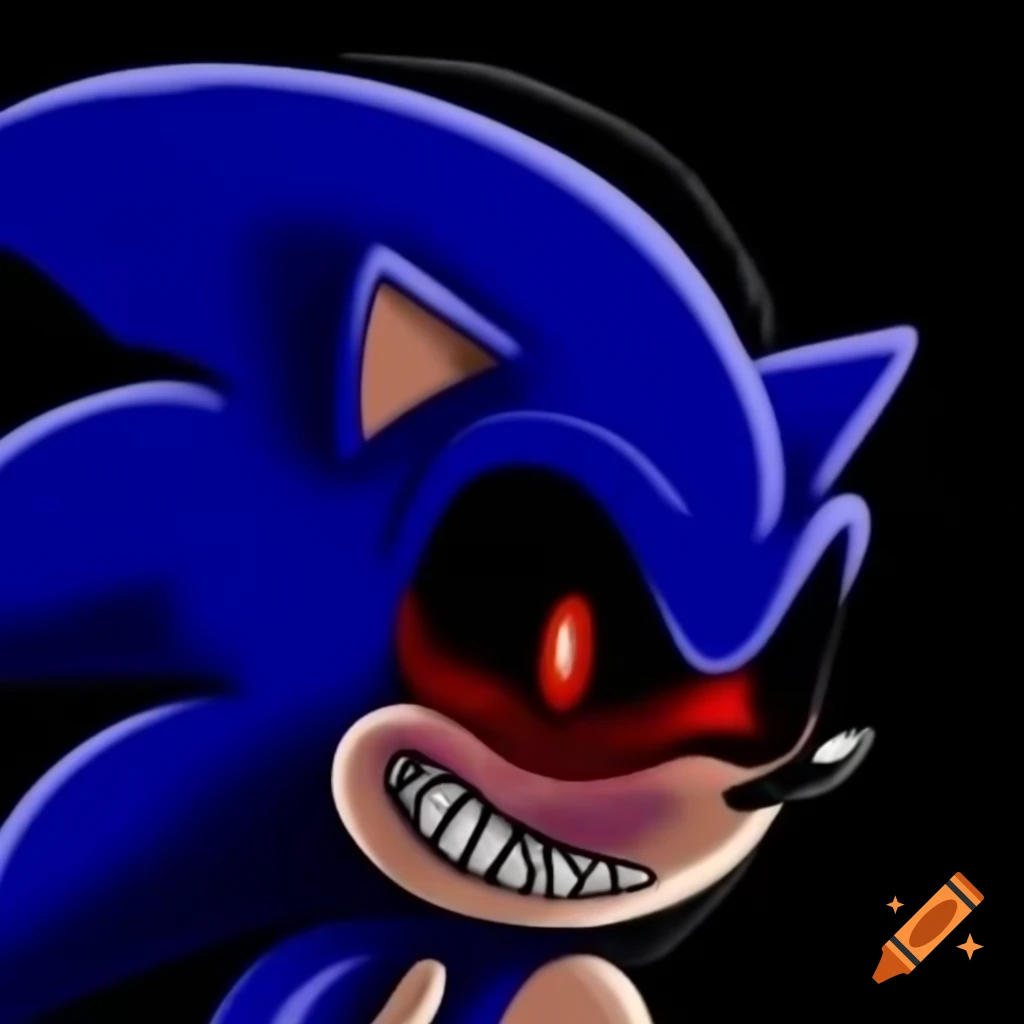 Sonic.exe horror-themed illustration featuring Sonic the Hedgehog on ...