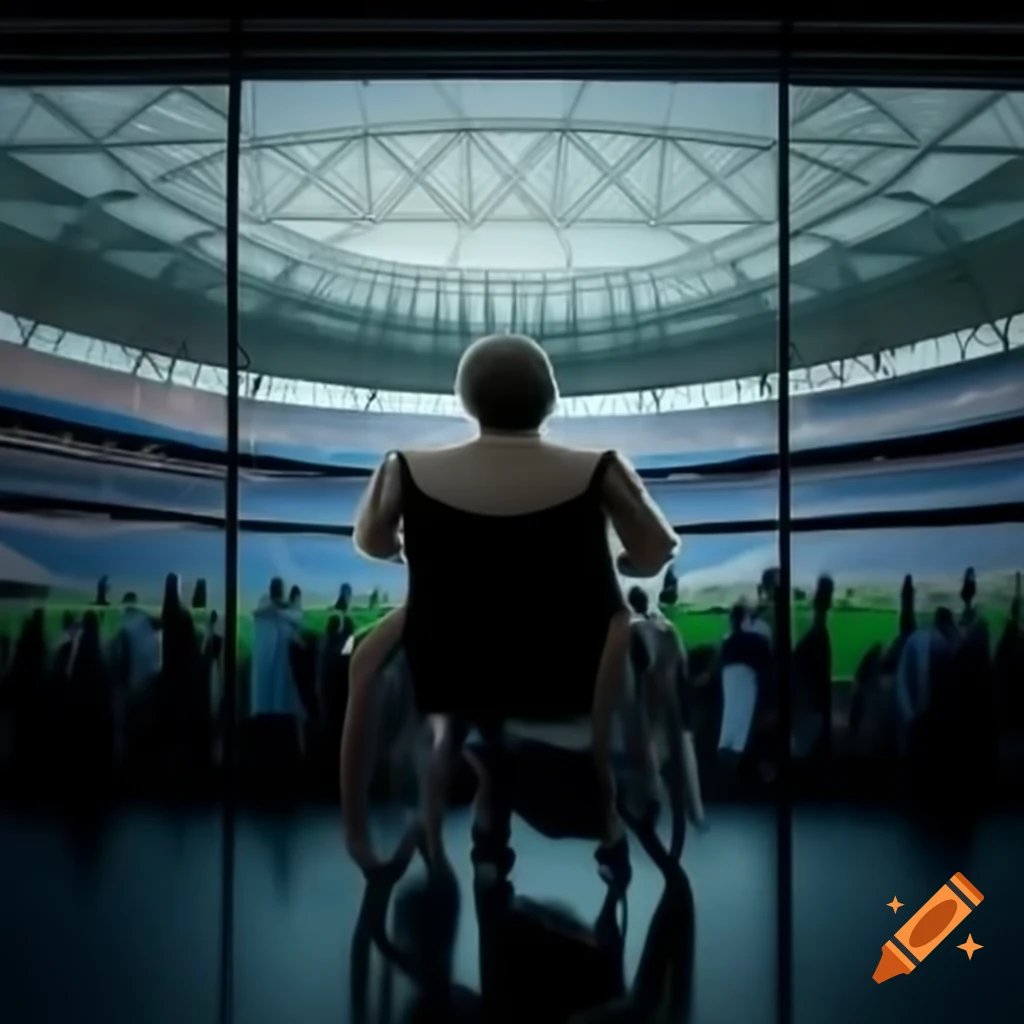 Wheelchair fans behind a screen, symbolizing stadium accessibility ...