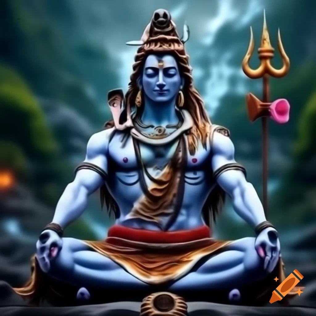 Lord Shiva in meditation, high definition for mobile wallpaper on Craiyon
