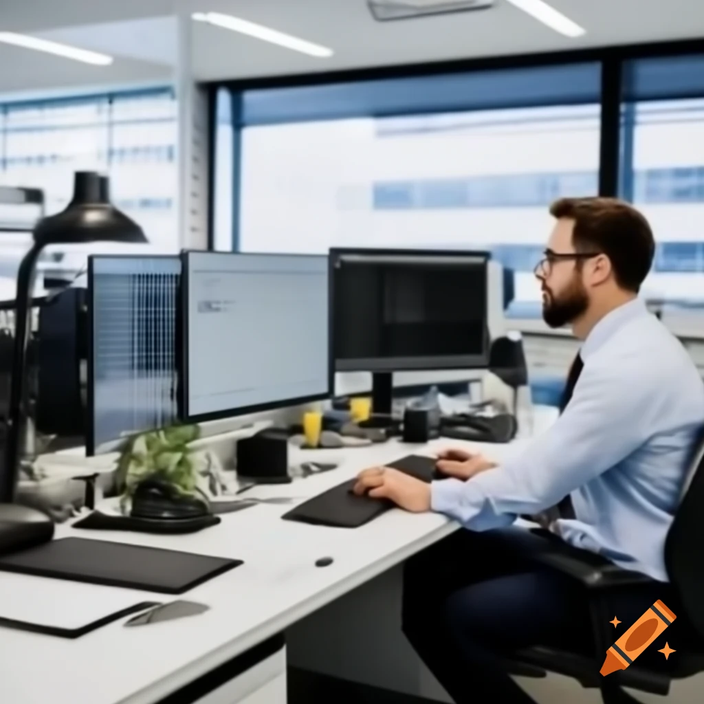 Technical office engineer at work on Craiyon