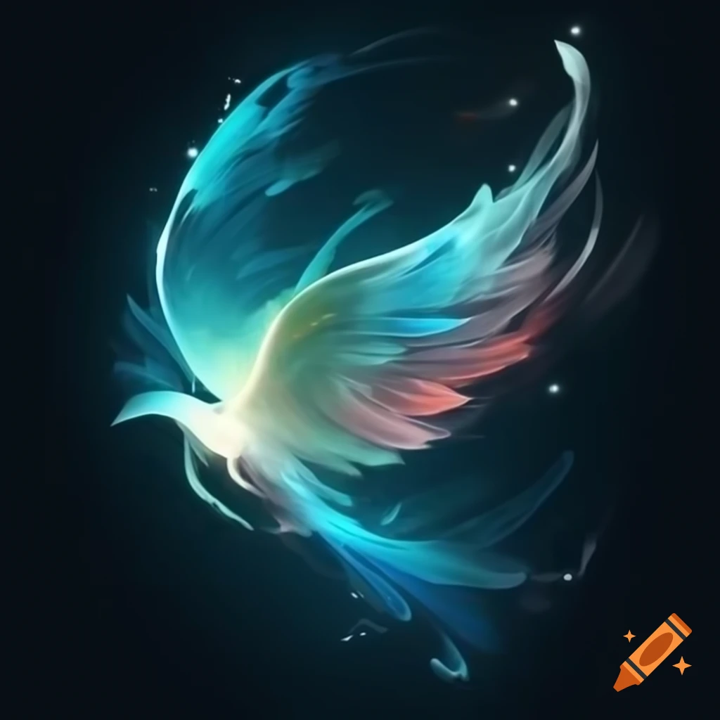 Energetic strokes depicting wind with a winged leaf in flight against a ...