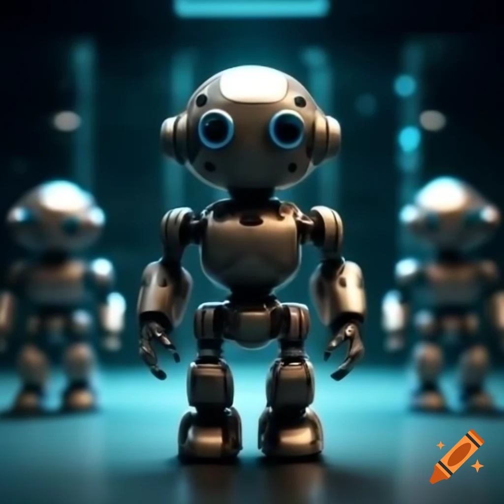 Small robots representing artificial intelligence on Craiyon