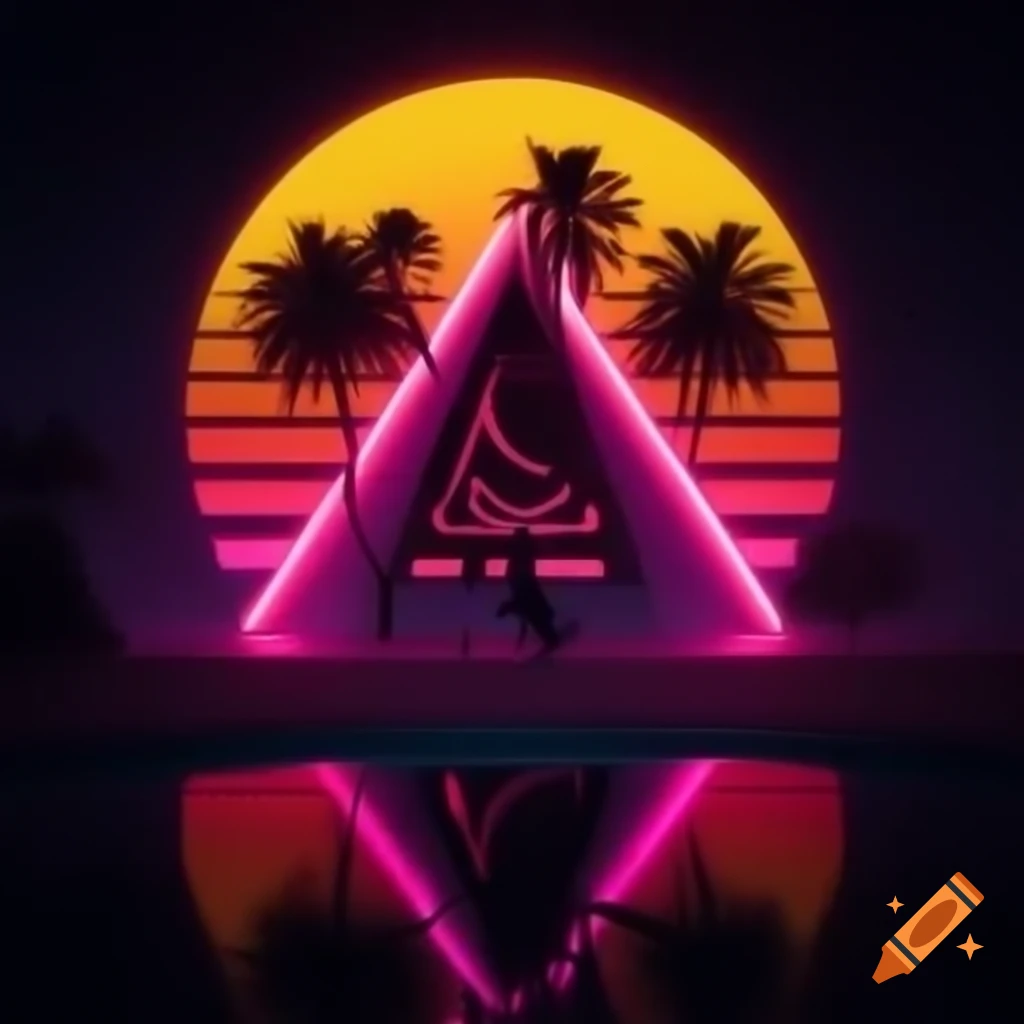 Retro-futuristic neon logo 'LDCHZ' with elegant geometric font and ...
