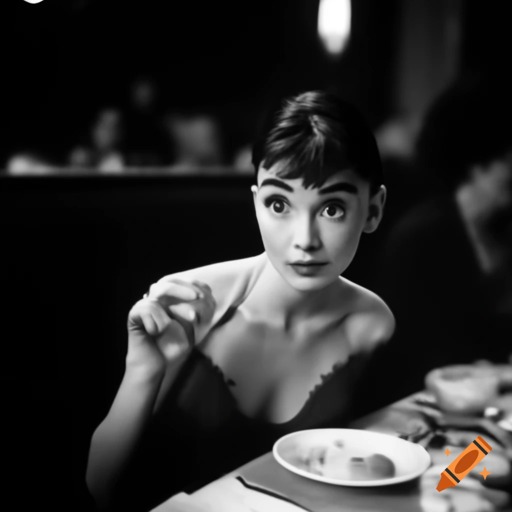 Audrey Hepburn as Holly Golightly reimagined in vintage pin-up style on Craiyon