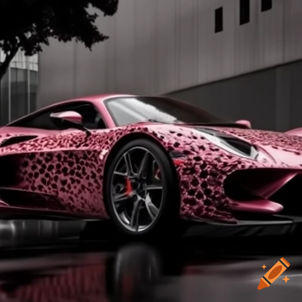 Pink leopard print car on Craiyon