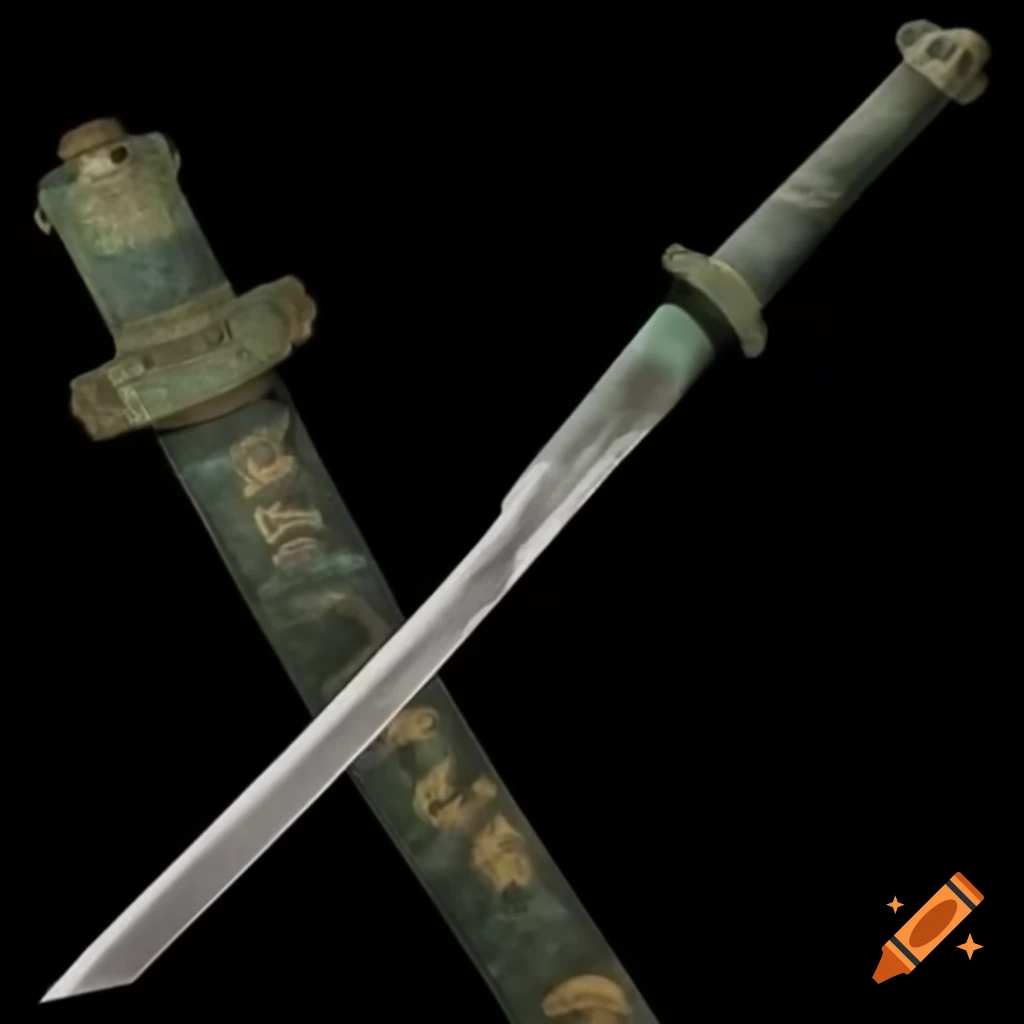 Ancient Chinese bronze sword of King Goujian with intricate patterns on ...