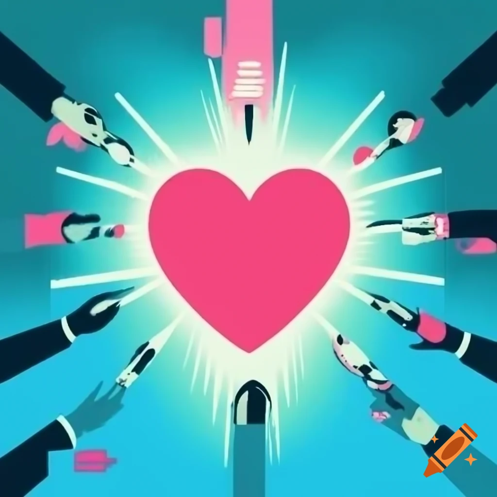 Central image of heart symbolizing collective energy in a coherent ...